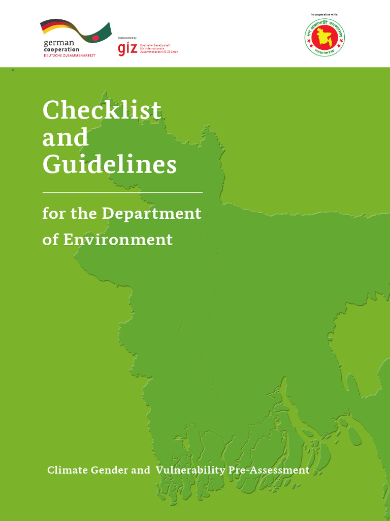 Giz2022 en Checklist Guidelines Department Environment | PDF | Climate ...