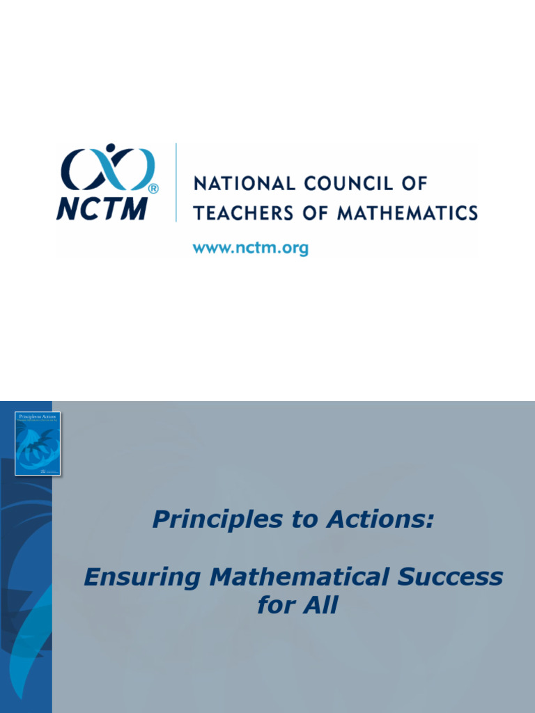 Principles To Actions Overview | PDF | National Council Of Teachers Of ...
