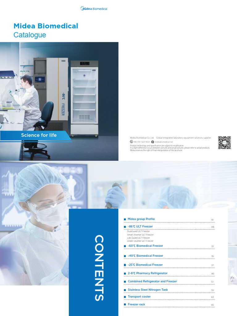 Midea Biomedical Catalogue 2024 | PDF | Refrigerator | Thermal Insulation