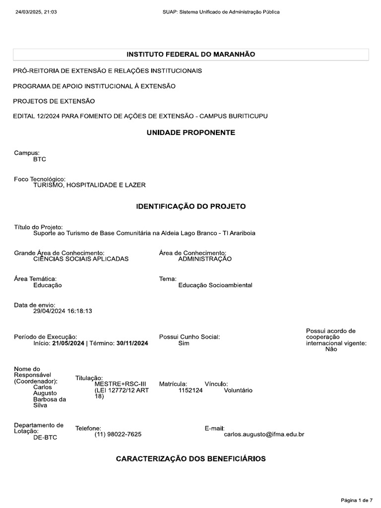 Proj Ext Modelo | PDF