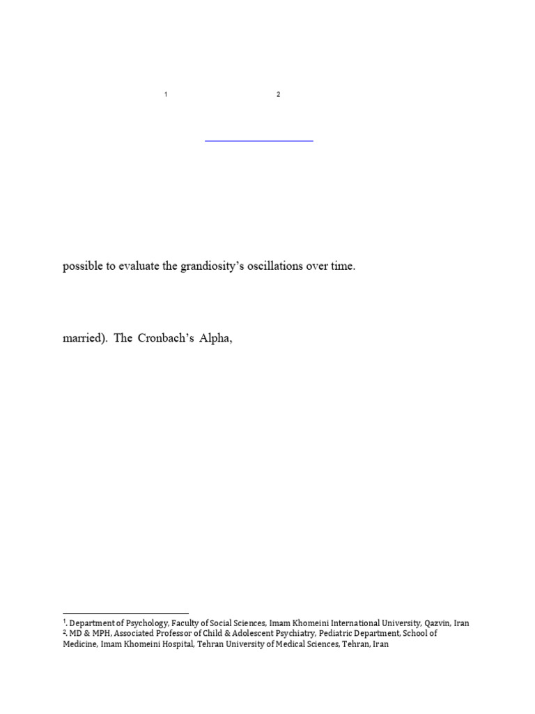 The Narcissistic Grandiosity Scale - Psychometric Equivalence of the ...
