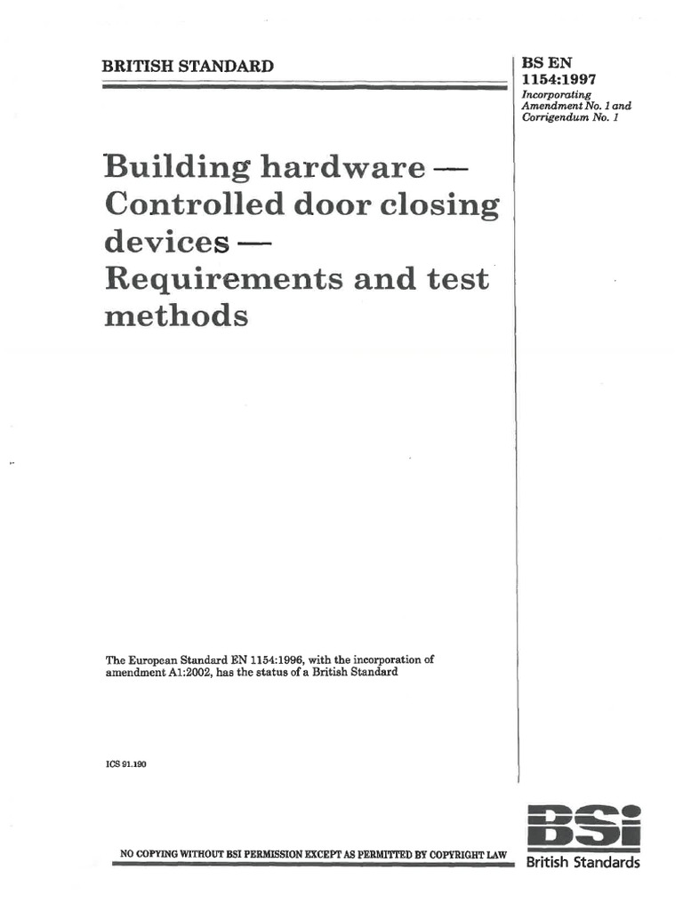 Bsi En1154 | PDF