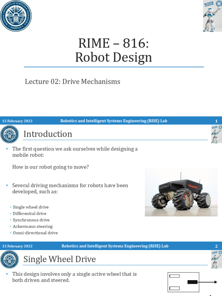 Synchro Drive Robot Mechanisms Explained | PDF | Rotation | Robotics