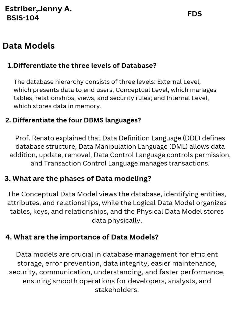 Understanding Data Models and DBMS | PDF