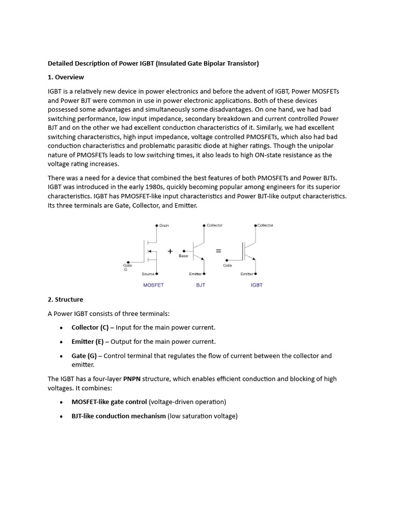 Detailed Description of Power IGBT | PDF | Bipolar Junction Transistor ...