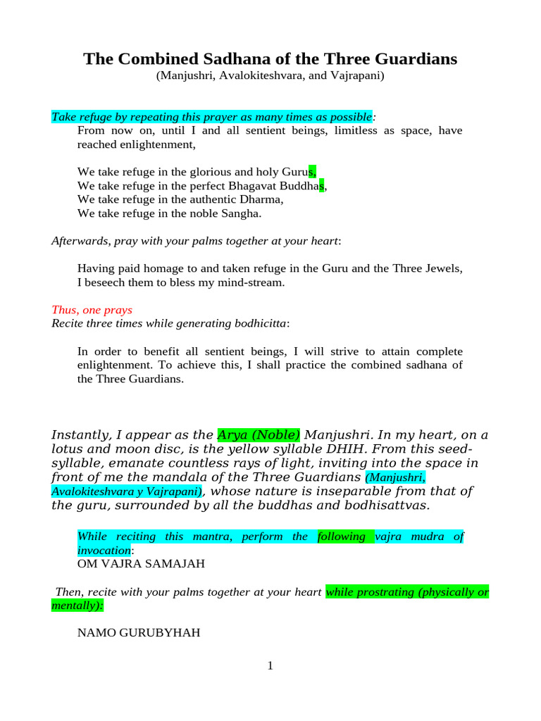 Eng - Sadhana of Rigsum Gonpo For Translation | PDF | Mahayana ...