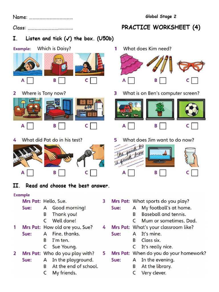 EOT2 PRACTICE WORKSHEET (4) | PDF