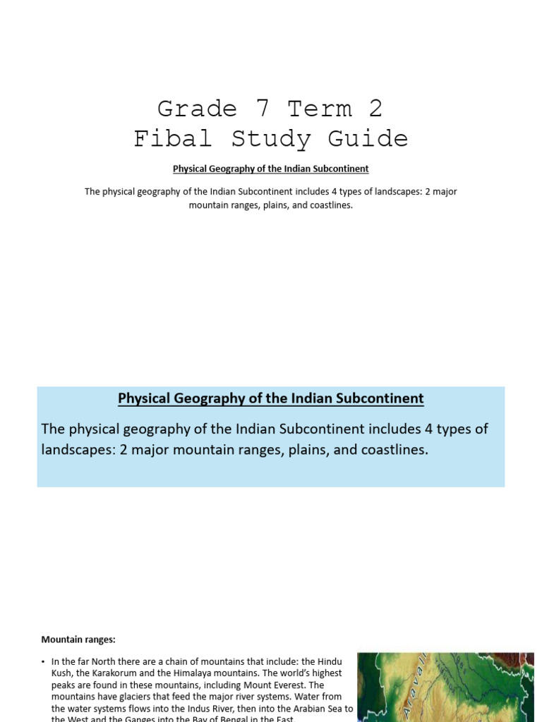 Grade 7 Term 2 Final study Guide | PDF | Monsoon | Vedas