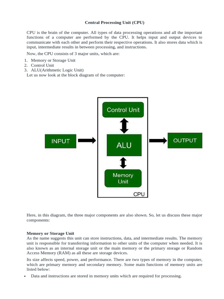 Central Processing Unit | PDF | Computer Data Storage | Central Processing Unit