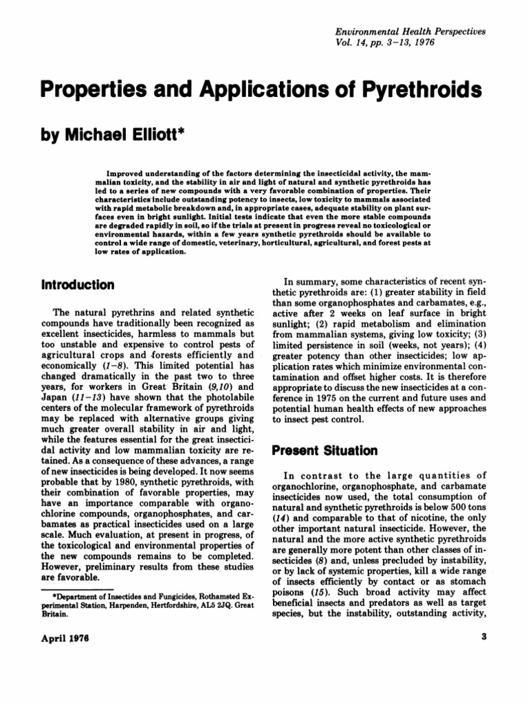 Tính chất và ứng dụng của Pyrethroid | PDF | Insecticide | Organic Chemistry