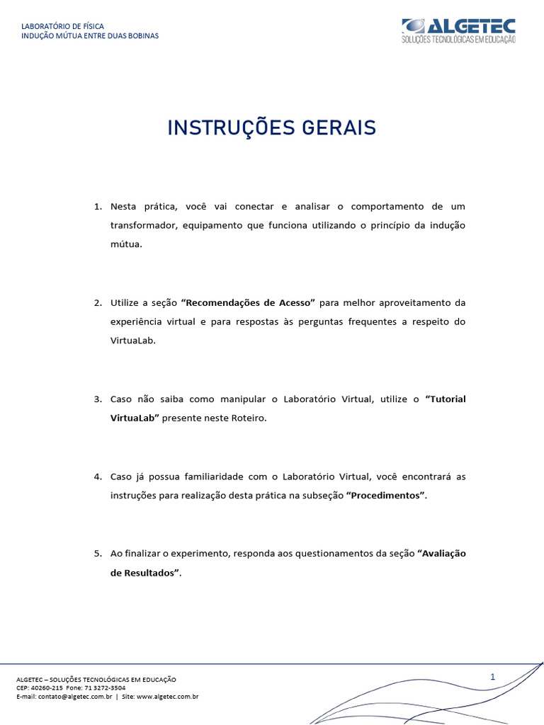 Roteiro Bobinas Algetec | PDF | Transformador | Conector elétrico