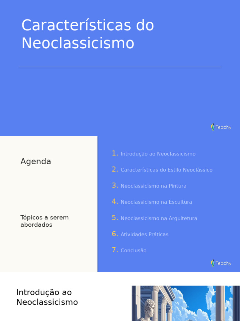 Slide - Características Do Neoclassicismo | PDF | Estética | Simetria