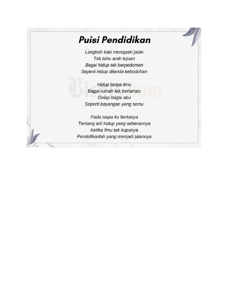 Puisi Pendidikan | PDF
