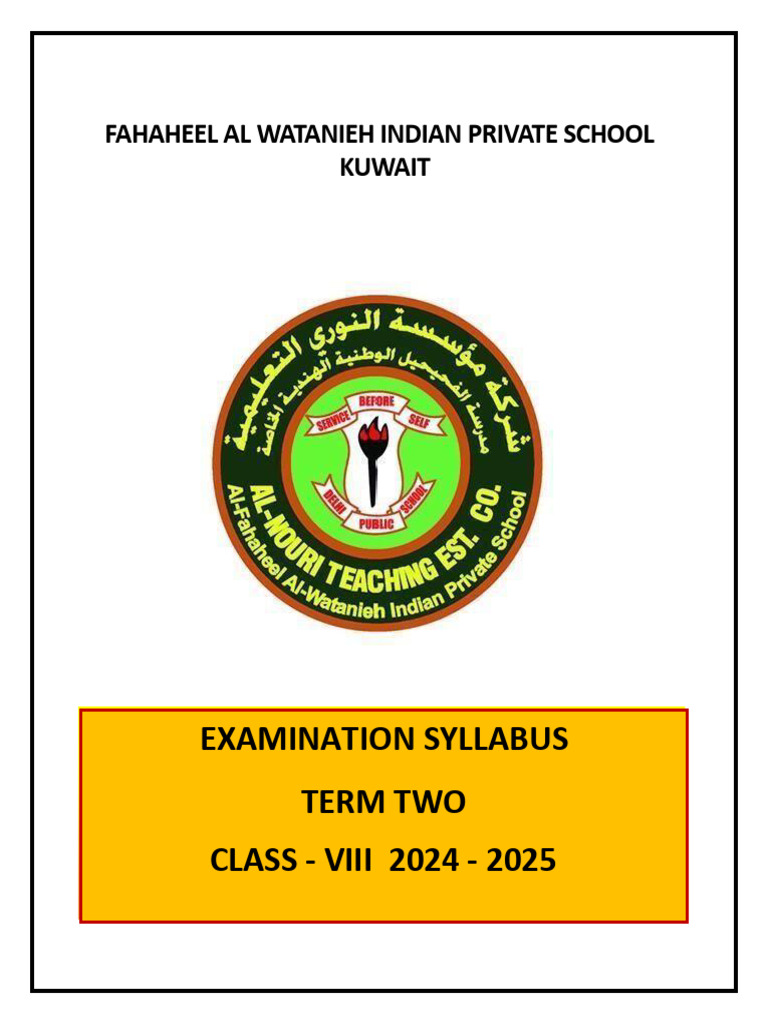Class 8 Term 2 Exam Syllabus | PDF