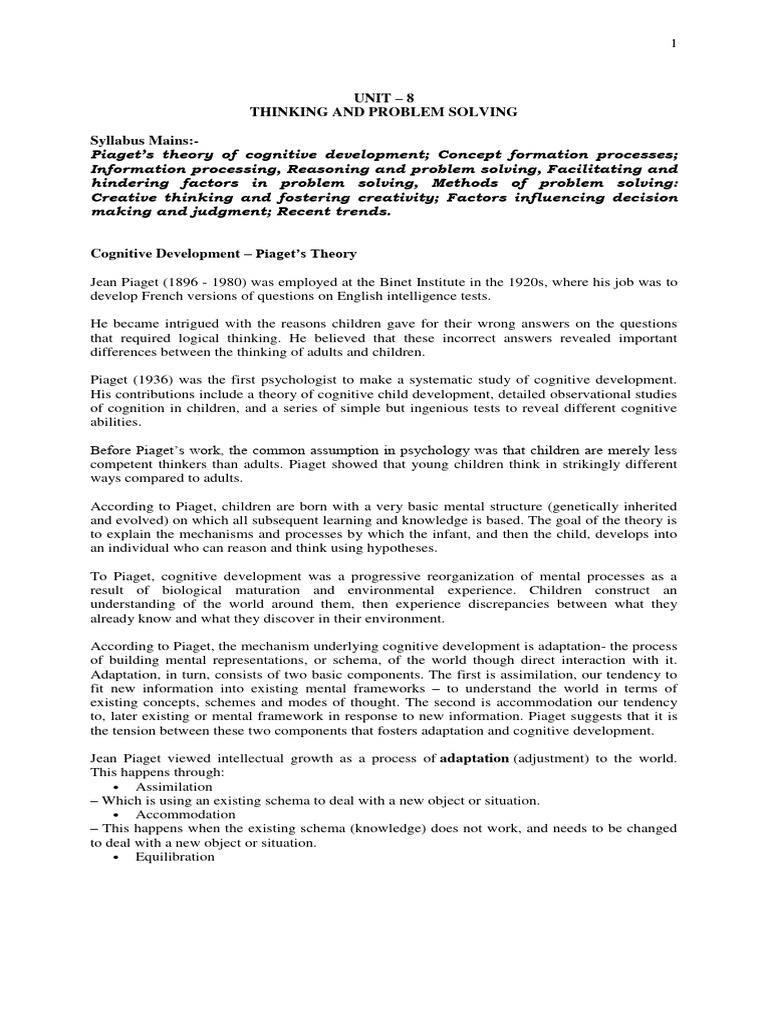 P1-Ch8 - Thinking and Problem Solving | PDF | Creativity | Argument