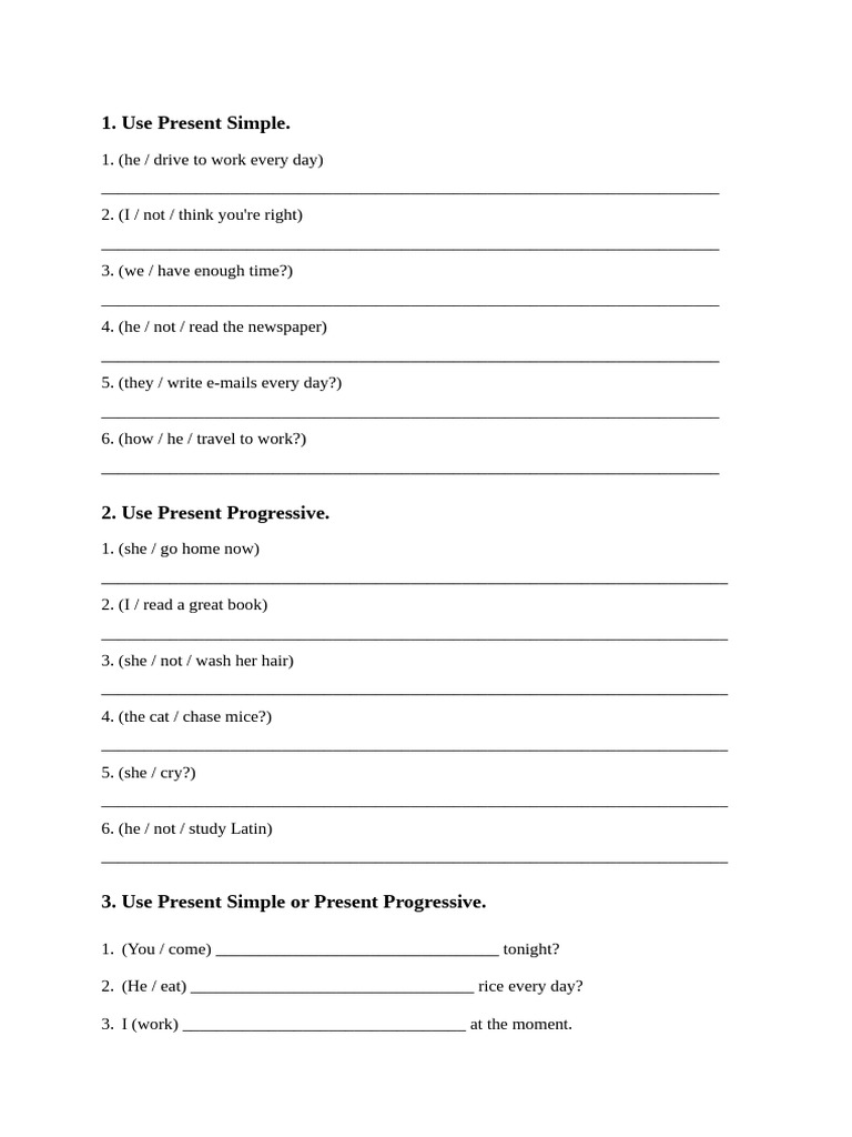 Present Simple:Continuous, Past Simple | PDF