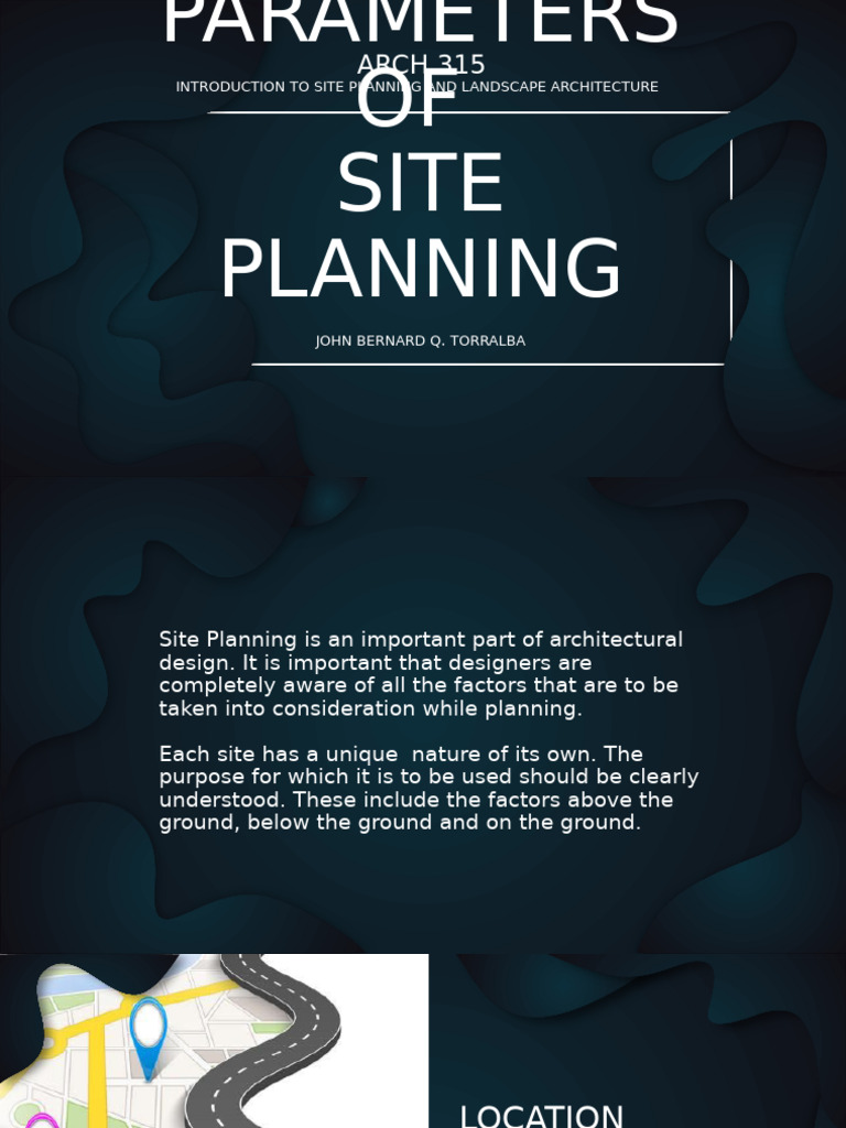 Parameters of Site Planning | PDF | Rock (Geology) | Contour Line