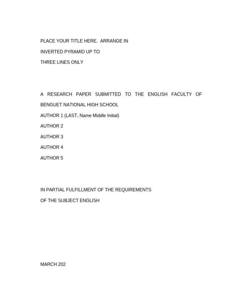 GRADE-10-RESEARCH-FORMAT | PDF | Paragraph | Cognition