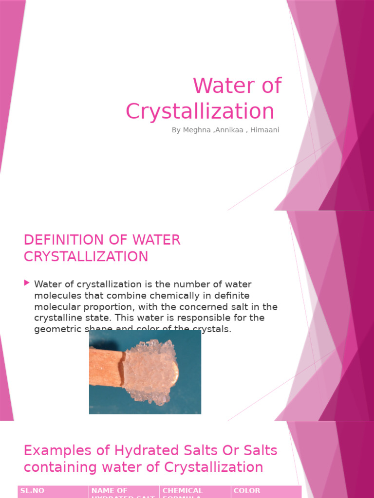 Water of Crystallization | PDF | Chemical Substances | Water