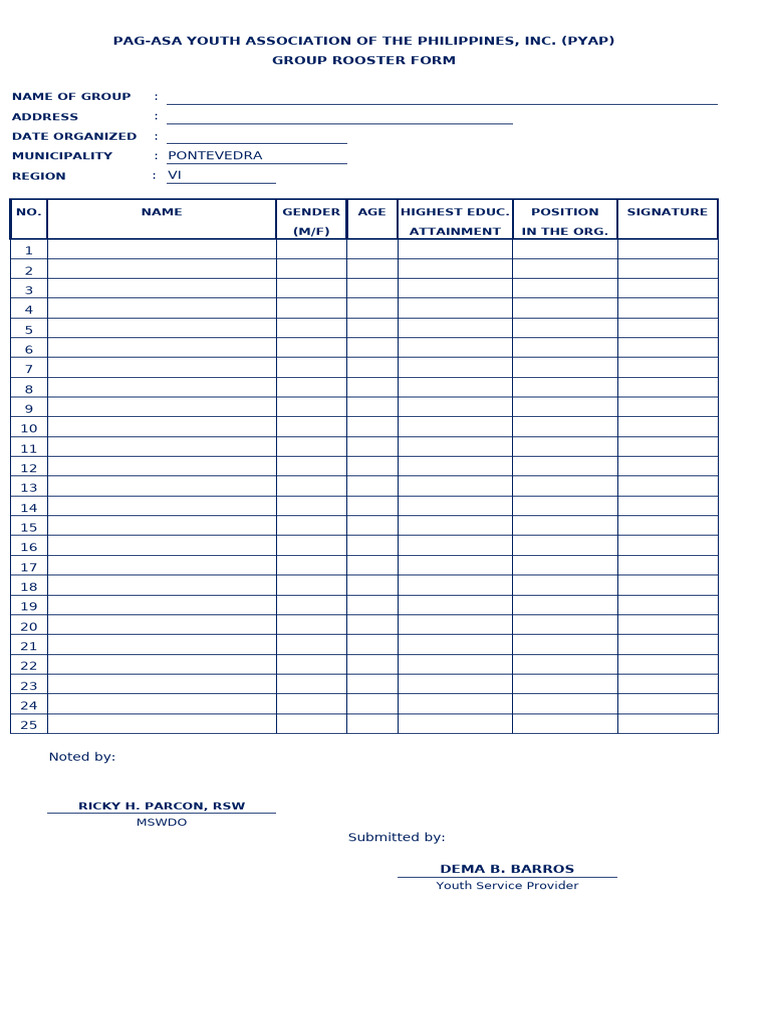 Pyap Group Form | PDF