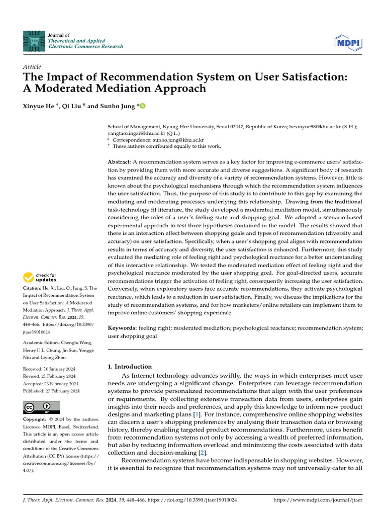 The Impact of Recommendation System On User Satisf | PDF | Customer ...