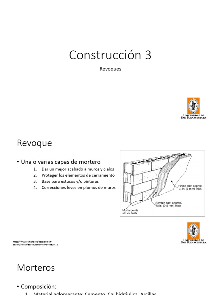 C3 revoques | PDF | Mortero (Albañilería) | Hormigón