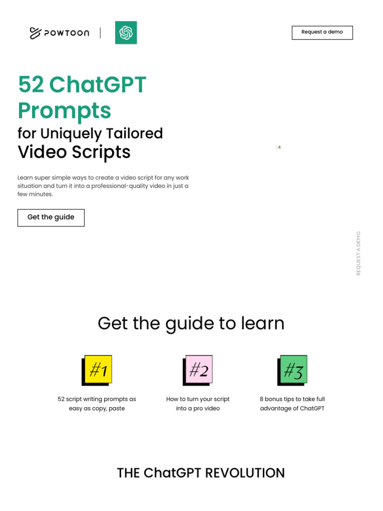52 ChatGPT prompts for video scripts by Powtoon | PDF | Artificial ...
