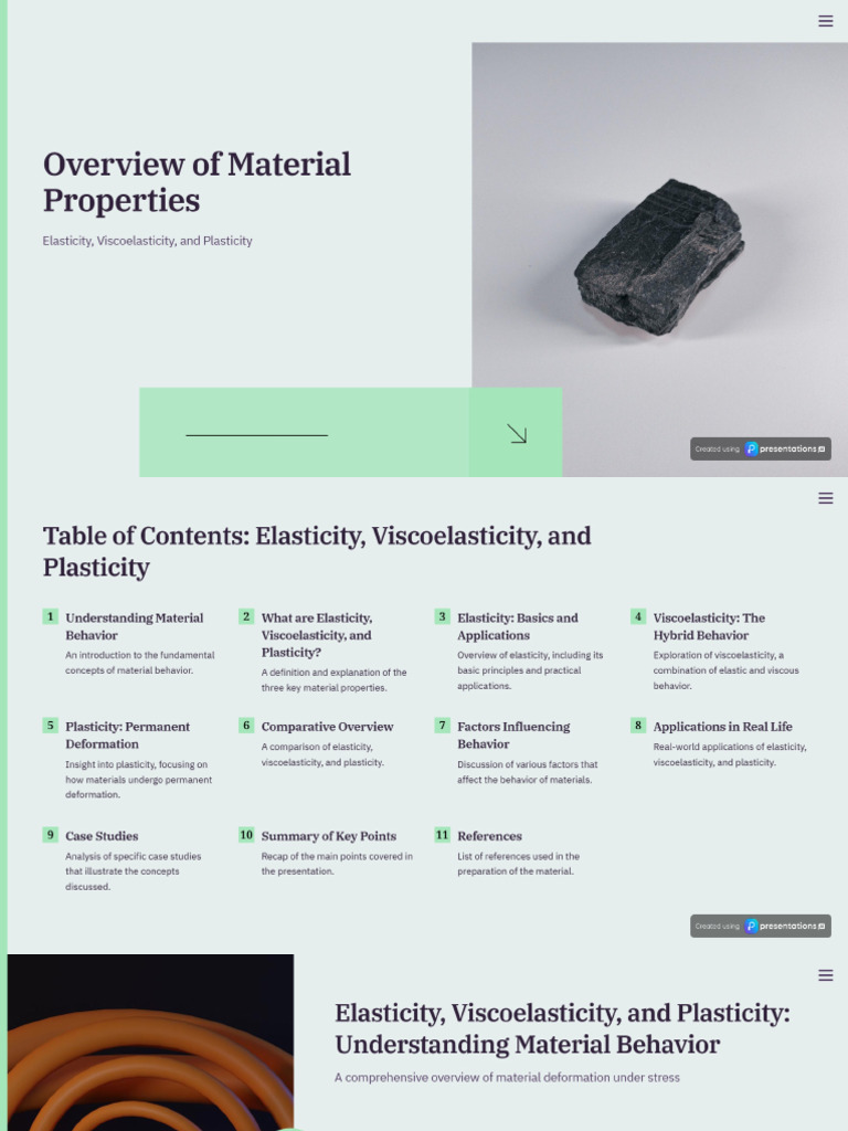 Elasticity, Viscoelasticity, and Plasticity - Understanding Material Behavior | PDF