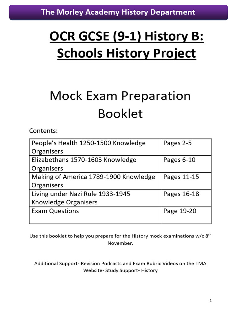 Knowledge Organiser Booklet For The Mocks 1 | PDF | Toilet