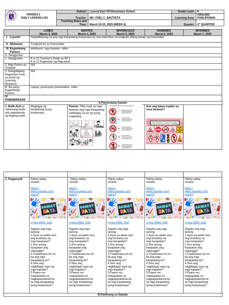 Ap DLL Q4 Week 5 | PDF