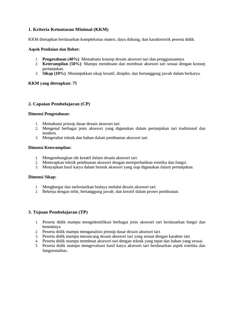 KKM, CP,TP, DAN ATP | PDF