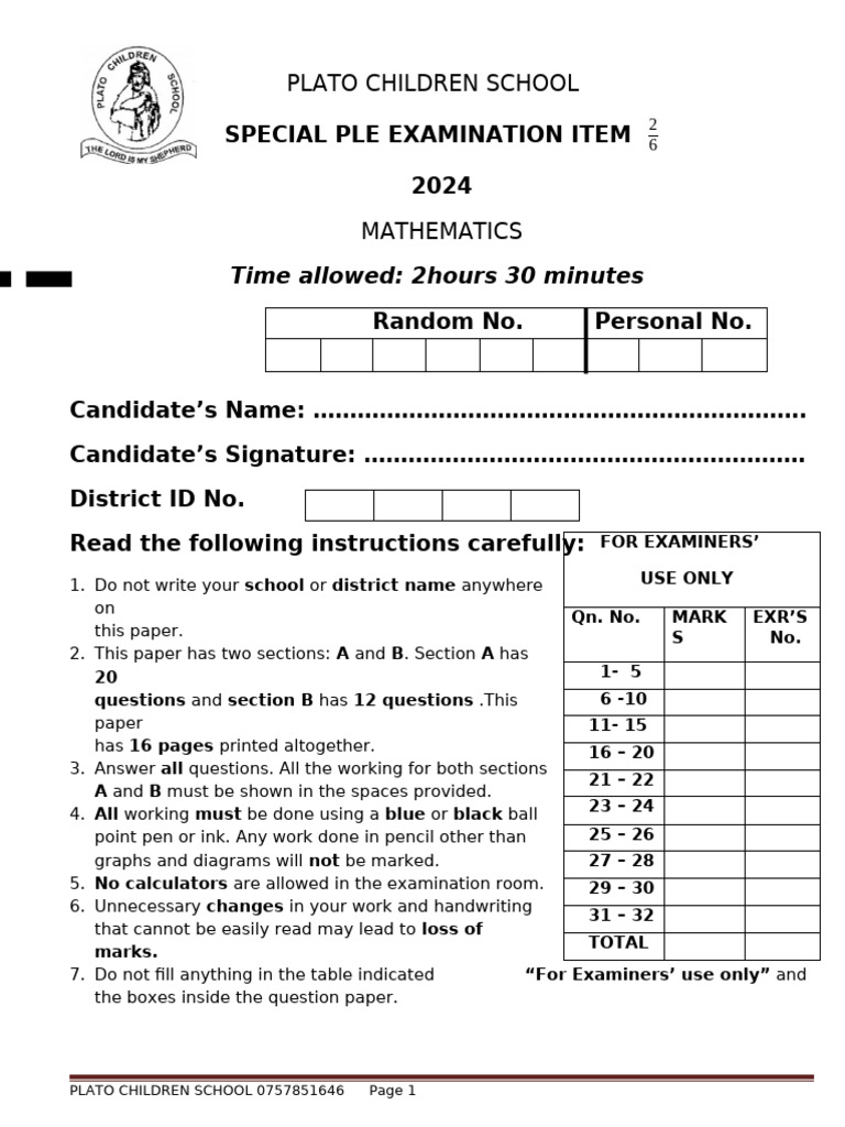 P.7 MTC Special Ple Item 2 of 6 2024 | PDF