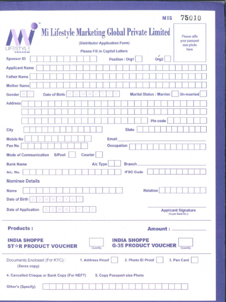 Mi Joining Form | PDF