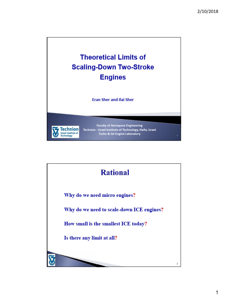 Theoretical Limits of Scaling-Down Two-Stroke Engines | PDF | Engines | Piston