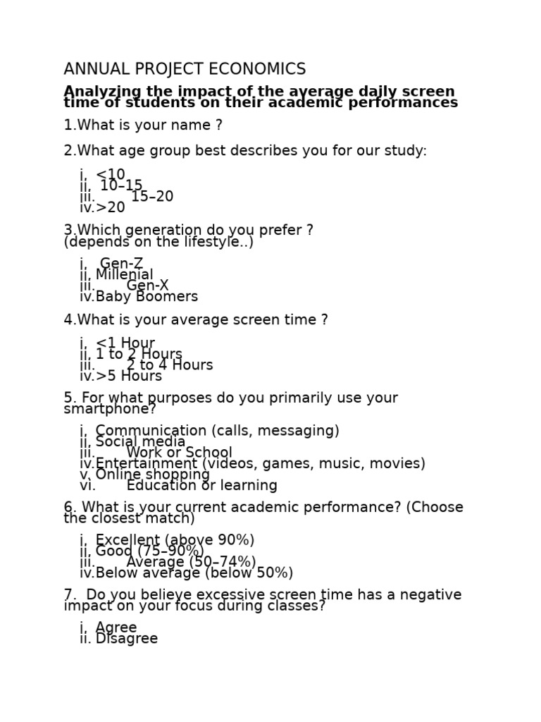 Screen Time Impact on Student Performance | PDF