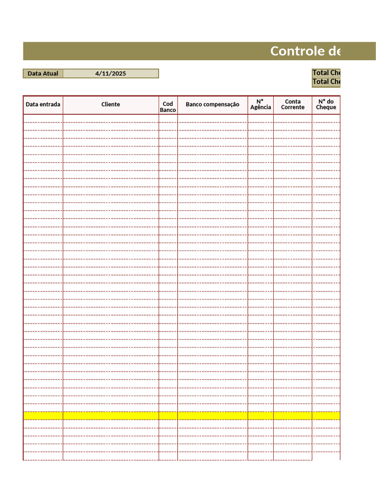 Controle de Cheques 3 | PDF | Bancario | Servicios financieros