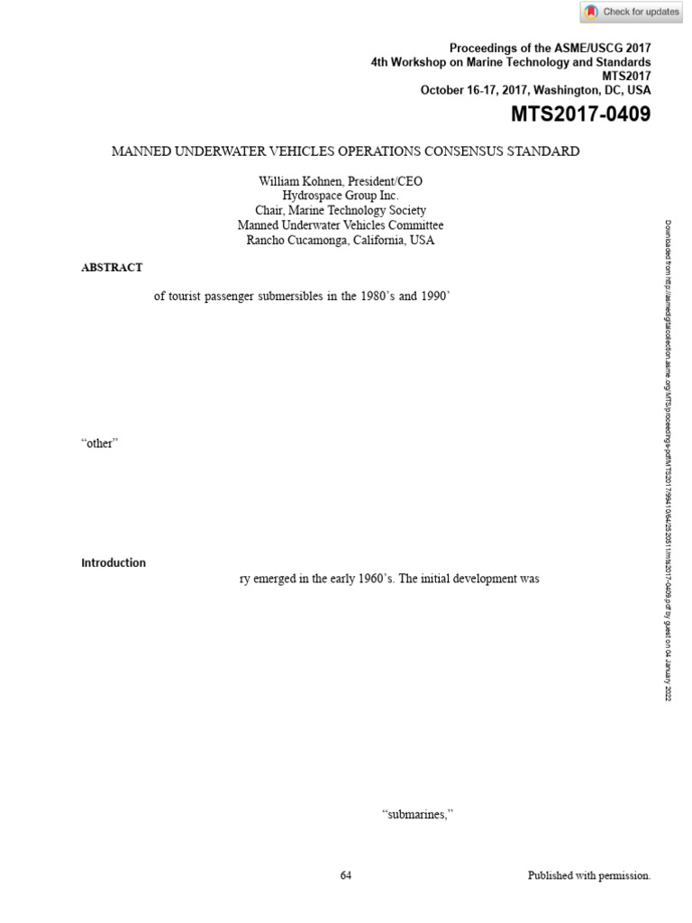 Manned Underwater Vehicles Ops Standard | PDF | United States Coast ...