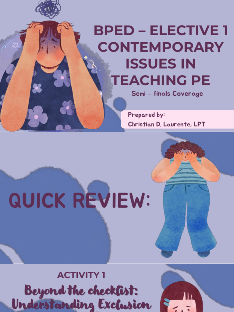 BPED ELECT 1 Semis Topic 1 | PDF | Bullying | Behavioural Sciences