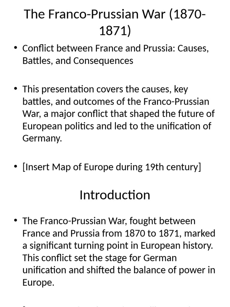 Franco Prussian War Detailed Presentation | PDF | German Empire ...