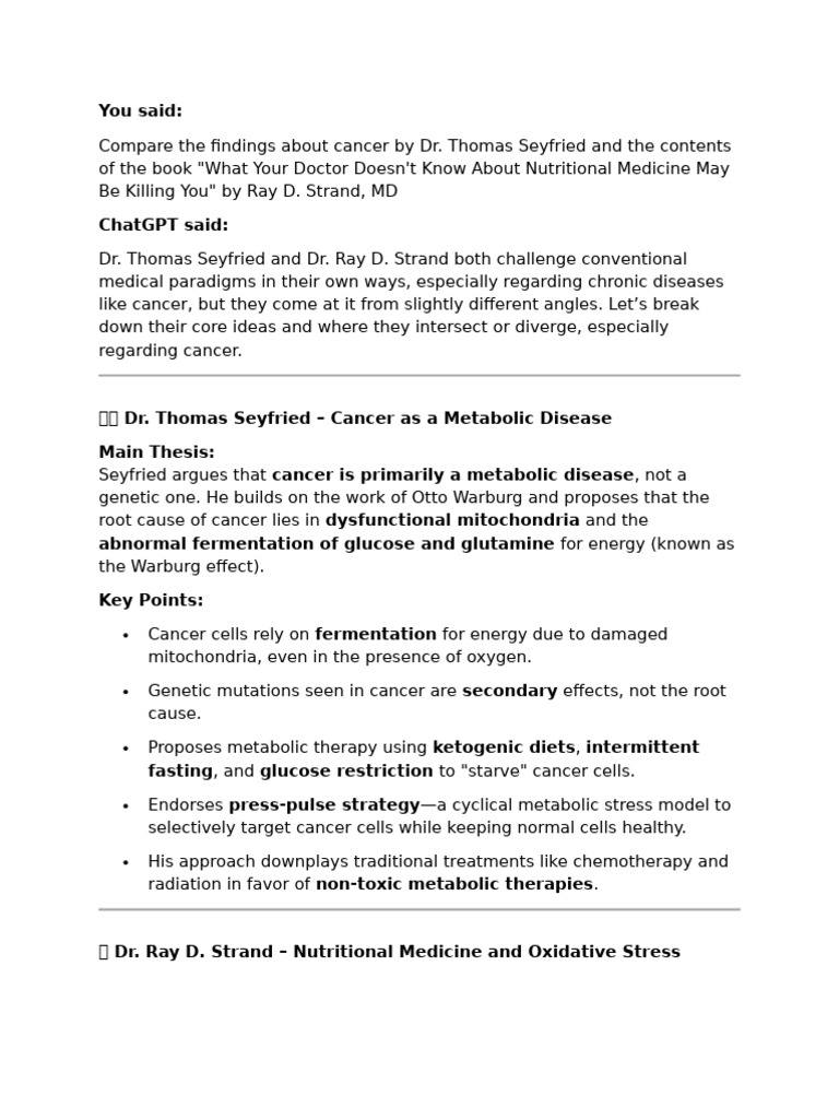 Preventing Diseases, Fixing Cancer- A Different Medicinal Approach ...