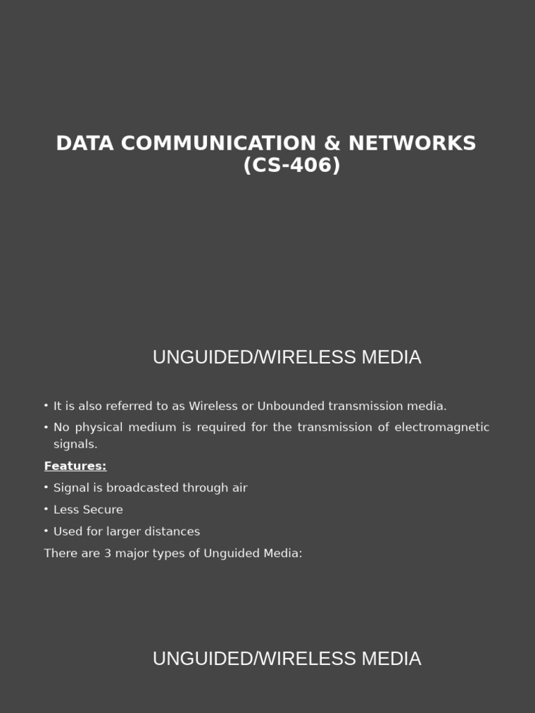 Overview of Unguided Wireless Media | PDF | Radio | Radio Wave