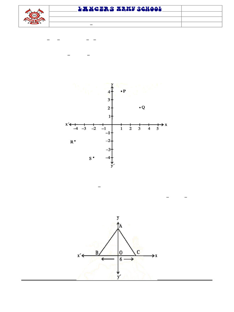 Class 9 Coordinate Geometry Worksheet | PDF | Cartesian Coordinate ...