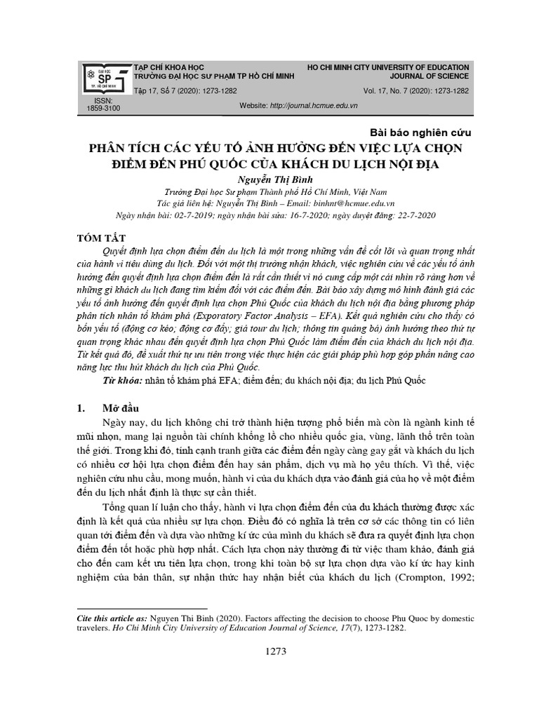 Phan Tich Cac Yu T NH HNG DN Vic | PDF