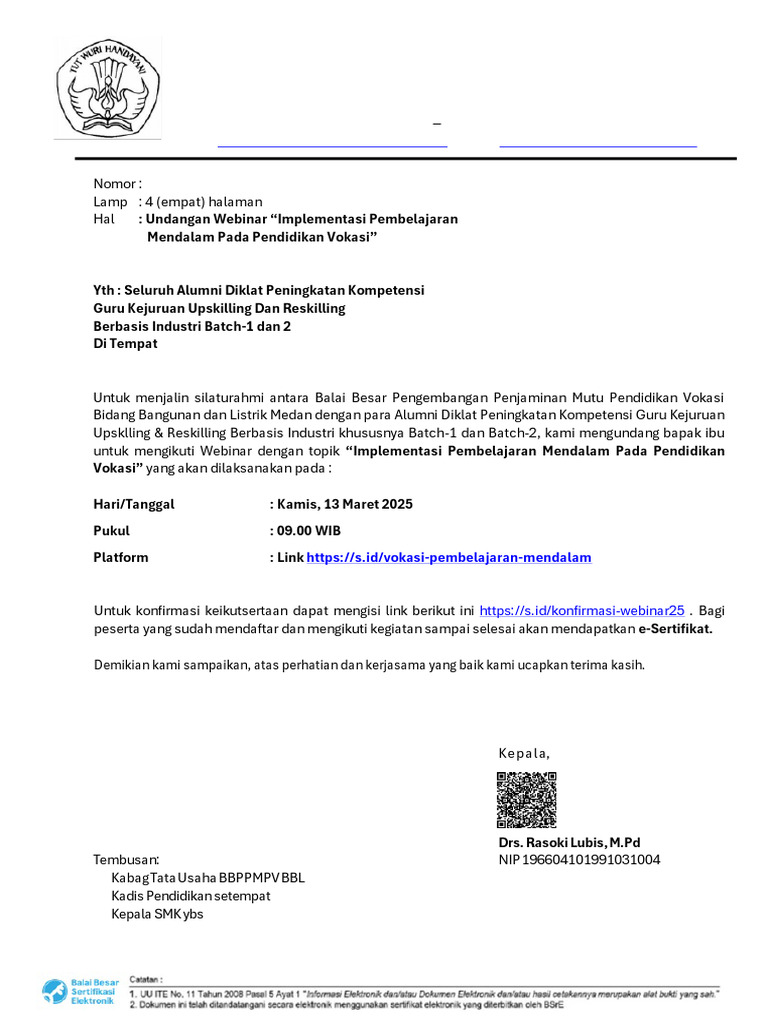 Surat Undangan Webinar | PDF