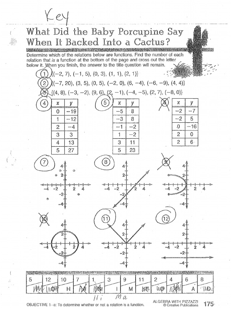 Lesson_1_Pizzazz_Homework_Answer_Key | PDF