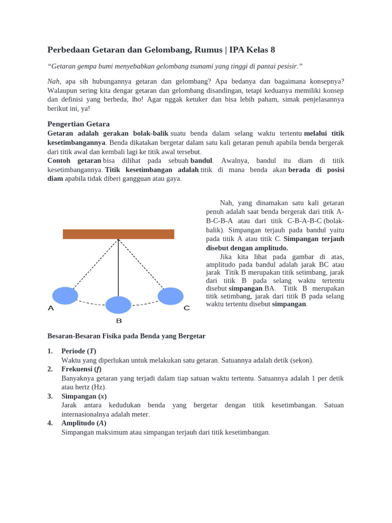MATERI DAN SOAL IPA KELAS VIII | PDF