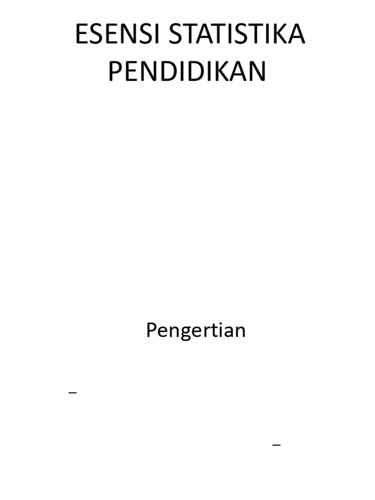 Esensi Statistika Pendidikan 2021 | PDF