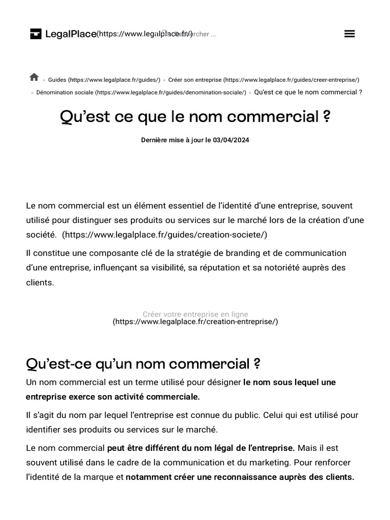 Choisir un nom commercial efficace | PDF | Marque | Nom commercial