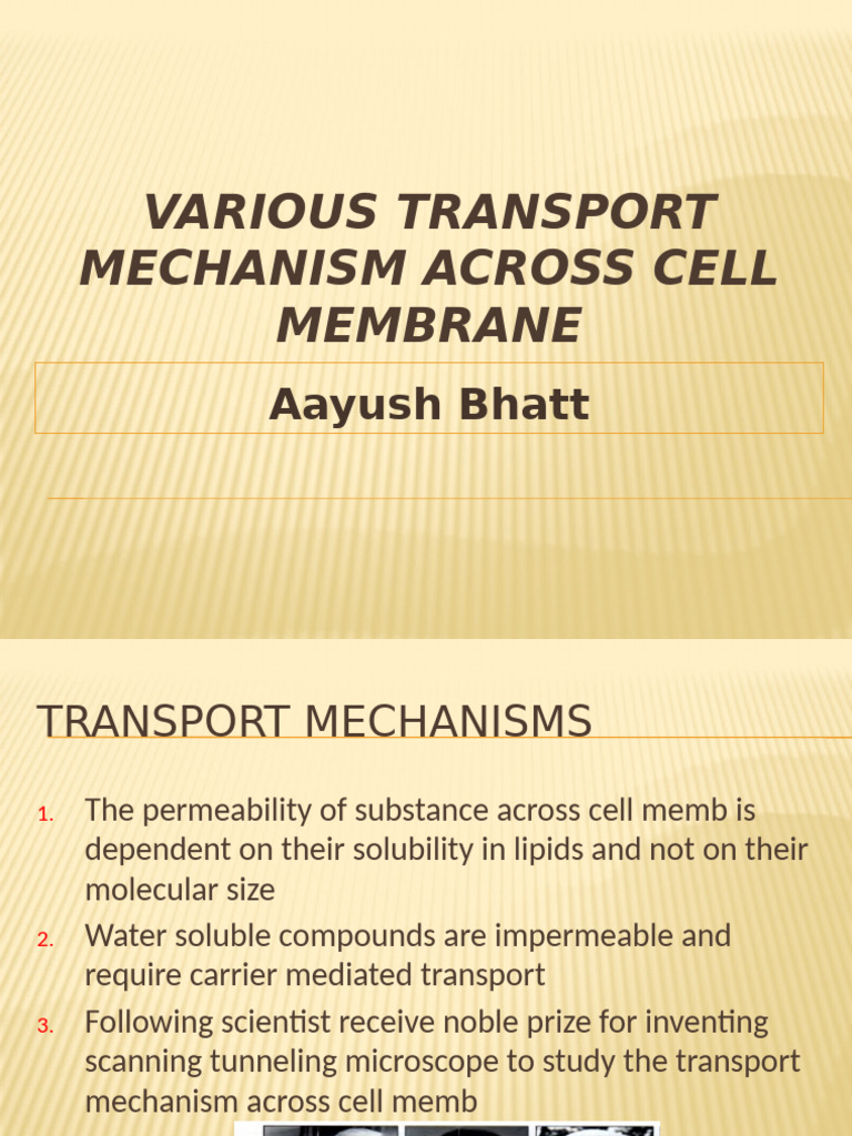 Cell Membrane Transport Mechanisms | PDF