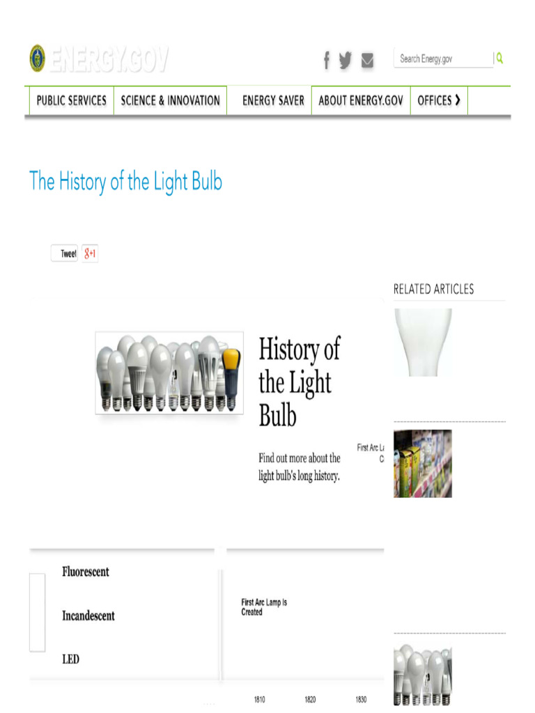 Historyofthelightbulb Doe | PDF | Incandescent Light Bulb | Compact ...